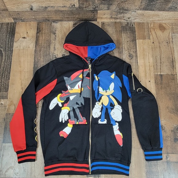 Hot Topic | Shirts | Sonic Hedgehog Shadow Full Zip Hoodie Sweatshirt ...